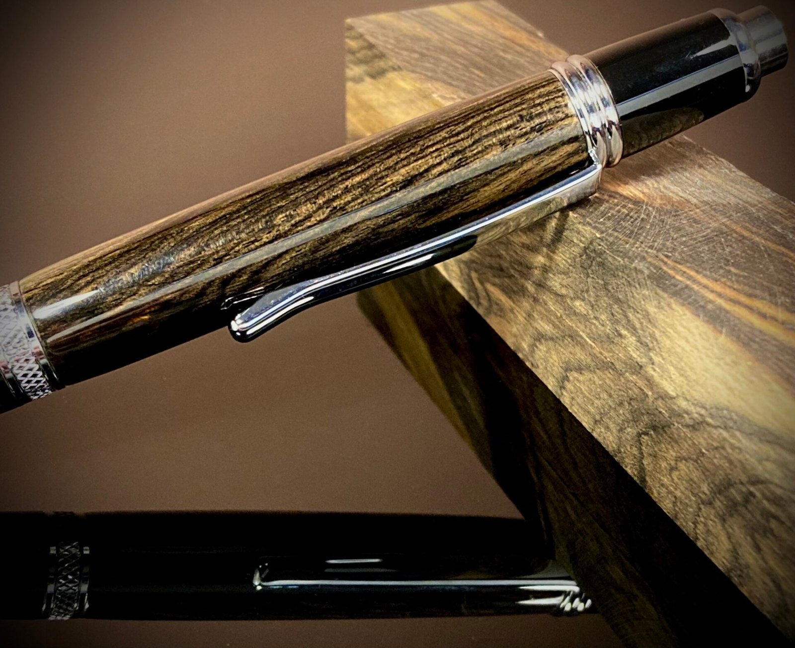 Black and White Ebony Click Pen | INK & TIMBER PENS