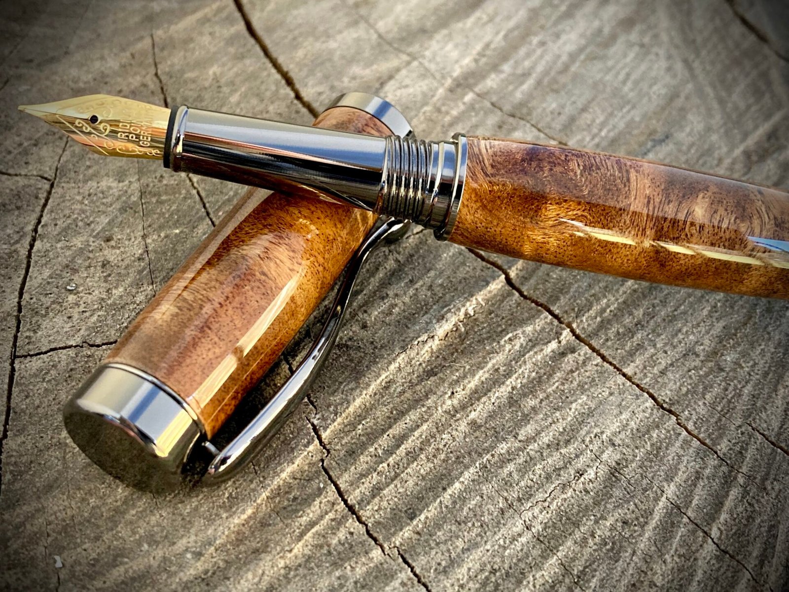 Handmade Sindora Burl Fountain Pen | INK & TIMBER PENS