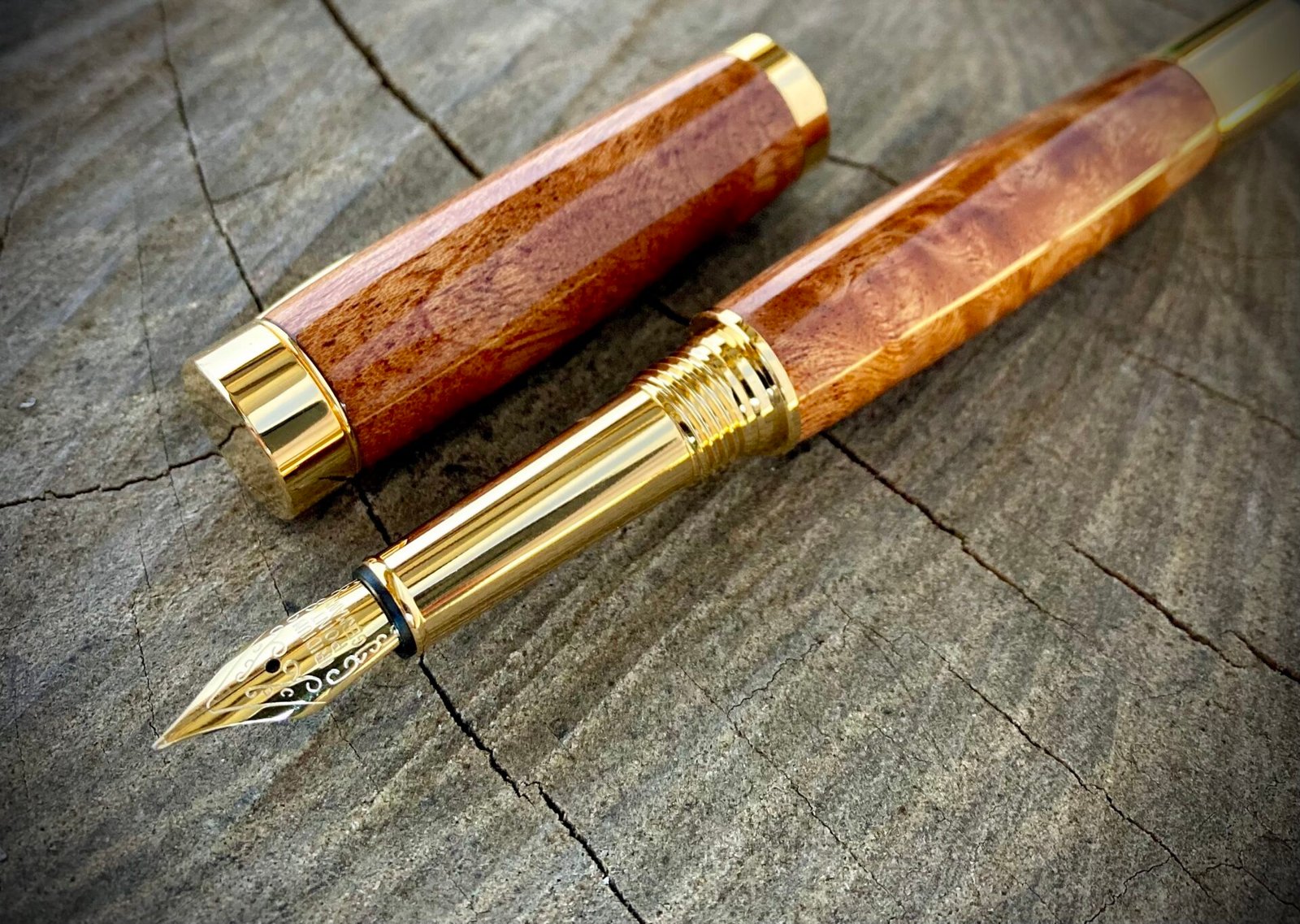 Handmade Figured Mahogany Fountain Pen | INK & TIMBER PENS