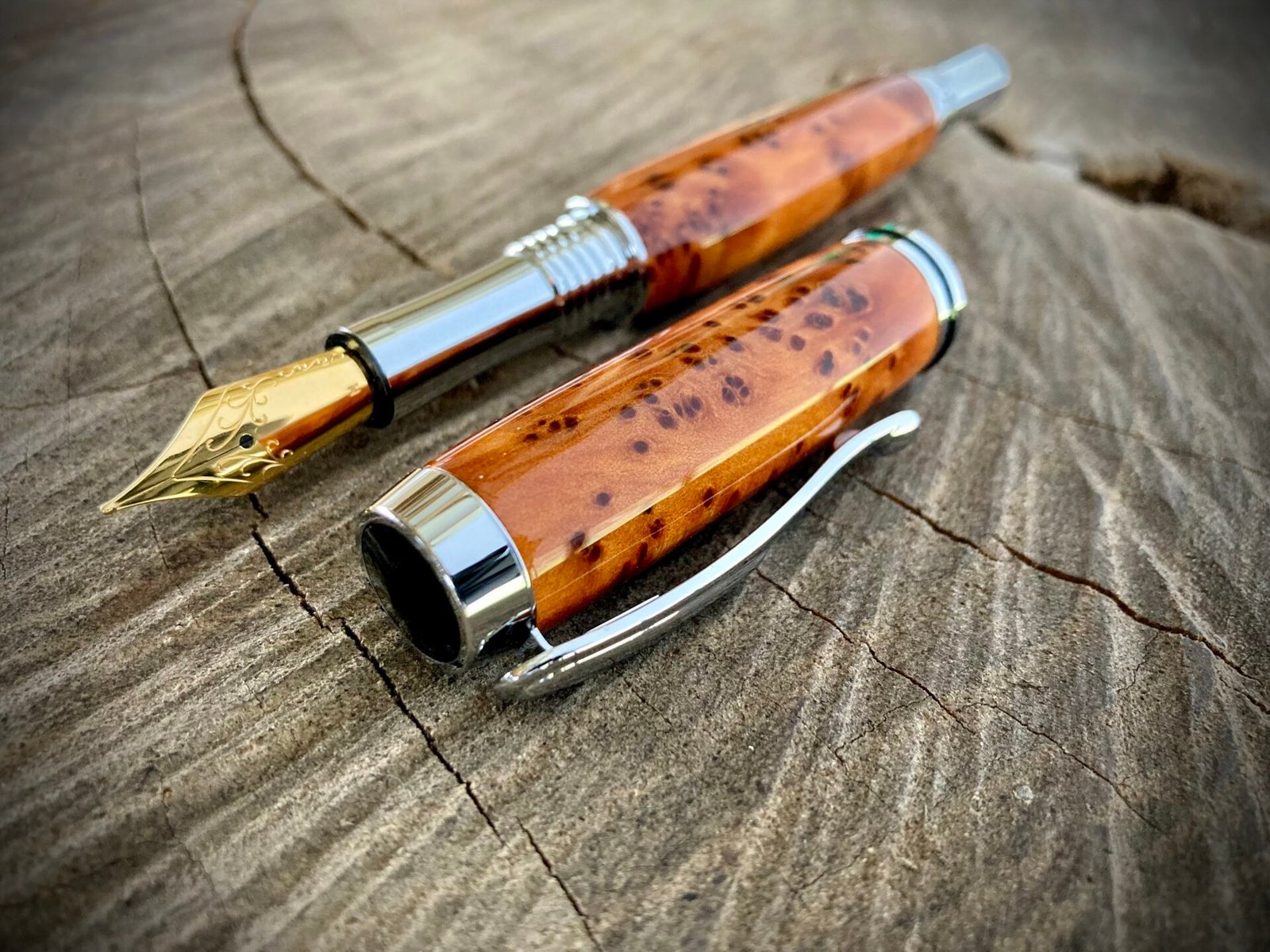 Handmade Thuya Burl Fountain Pen | INK & TIMBER PENS